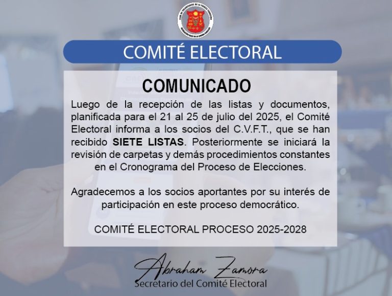ELECCIONES 2025-2028 – Club de Voluntarios de la Fuerza Terrestre