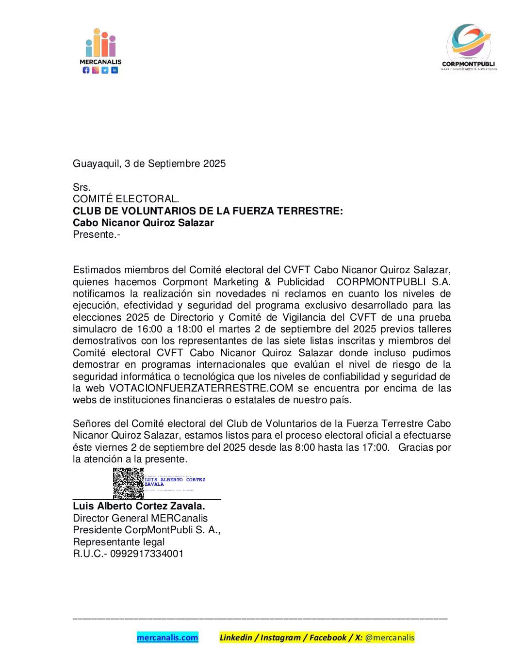 ELECCIONES 2025-2028 – Club de Voluntarios de la Fuerza Terrestre